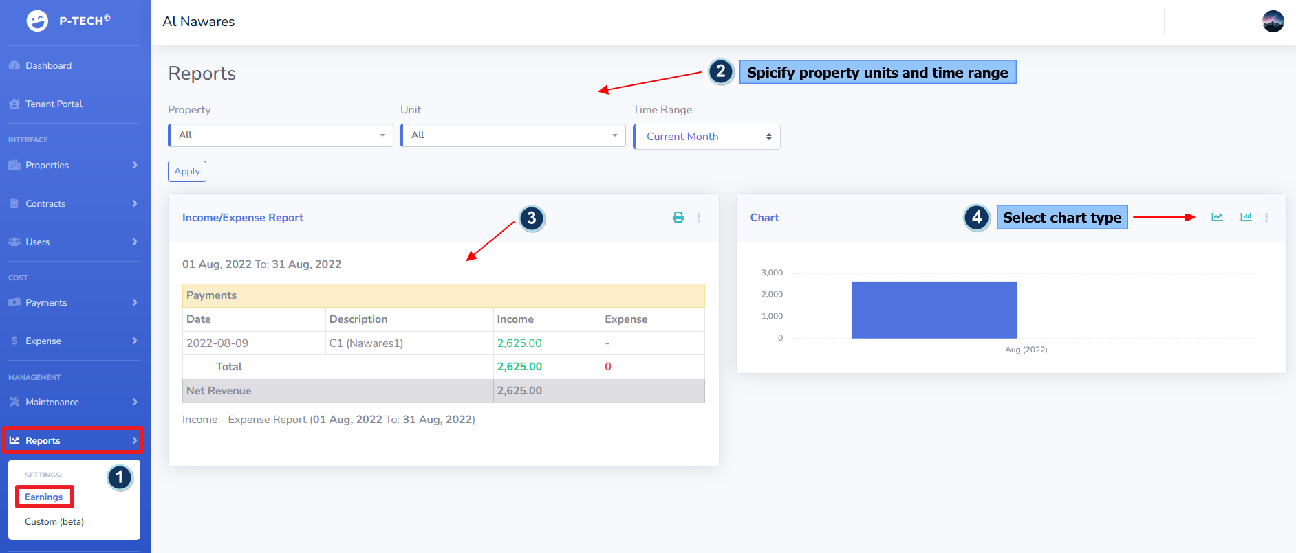Generate reports - Operate Property
